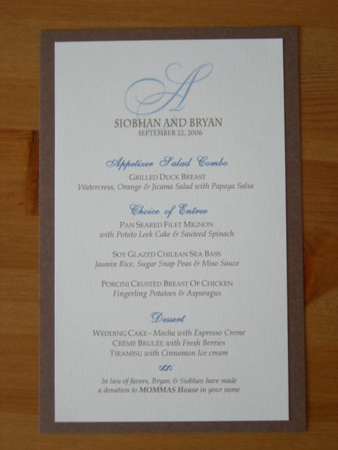 Brides Helping Brides ™ - DIY Menus, Programs and OOT Booklet | LIWeddings